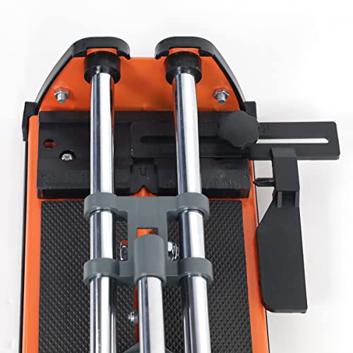 TILER 14 Inch Manual Tile Cutter, Professional Porcelain Ceramic Tile Cutter with Chrome Plated Solid Rails, Tungsten Carbide Cutting Wheel, Adjustable Fence Gauge, Anti-Skid Feet 8103E-2