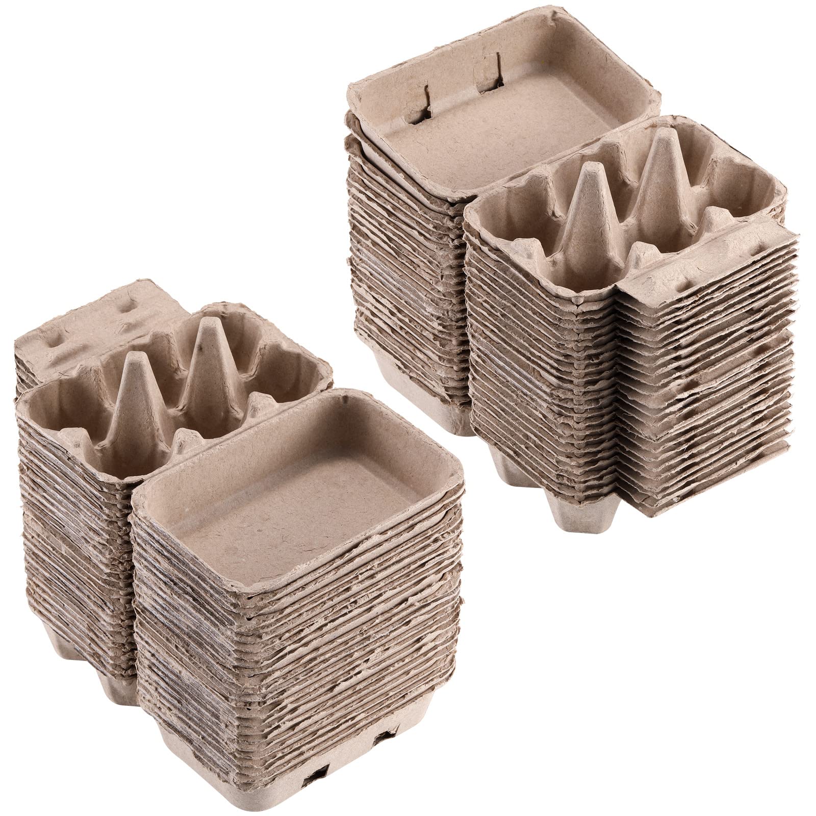 Half Dozen Egg Cartons 50 Pack, Blank Natural Pulp Egg Cartons 6 Count for Chicken Eggs Reusable, Storage Tray Strong for Holds Up to Six 6 Egg Carton Cardboard Paper Holder Container for Refrigerator