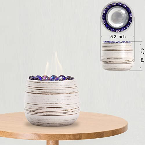 GreyHoo Tabletop Fire Pit - Fire Bowl, Small Alcohol Fireplace for Indoor and Outdoor Use Patio Decor