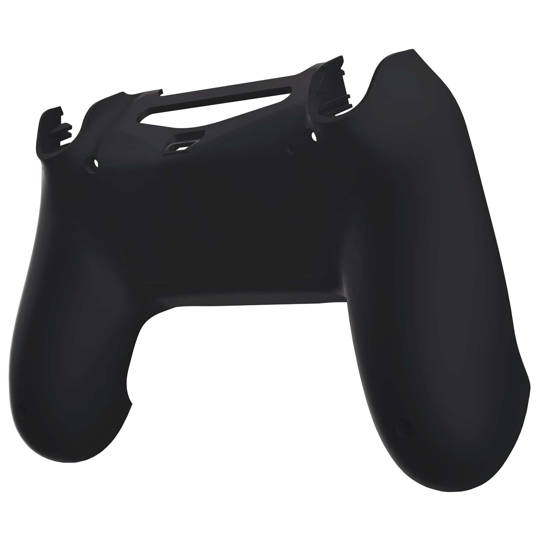 eXtremeRate Black Soft Touch Game Improvement Replacement Parts Back Housing Cover, Custom Bottom Shell Compatible with ps4 Controller JDM-040, JDM-050 and JDM-055