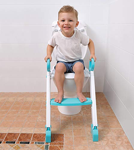 Dreambaby Step-Up Potty Training Toilet Topper - 2-Level Adjustable - Aqua-Model G6015, Aqua/White, 1 Count (Pack of 1)