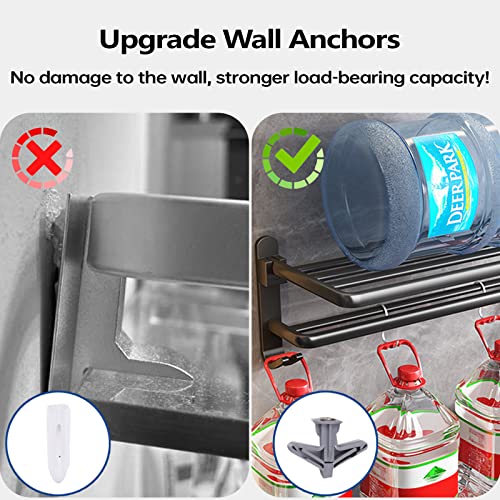 Towel Racks for Bathroom, Black Towel Bar for Bathroom with Double Shelf, Bathroom Towel Rack Wall Mounted 2 Tier, Bathroom Accessories, Space Aluminum, 24 Inch
