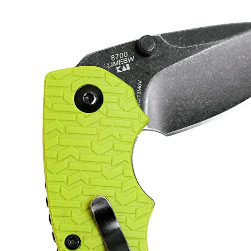 Kershaw Shuffle Lime (8700LIMEBW) Multifunction Pocket Knife; 2.4β BlackWash Stainless Steel Blade; K-Texture Grip, Liner Lock, Reversible Deep-Carry Pocketclip, Screwdriver, Bottle Opener; 2.8 OZ