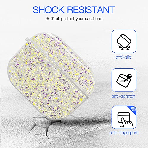 Tucana Cute Shining Airpods Pro Case for Women and Girls, Bling Glitter Hard Case Compatible with Apple Airpods Pro Charging Case (Gold)