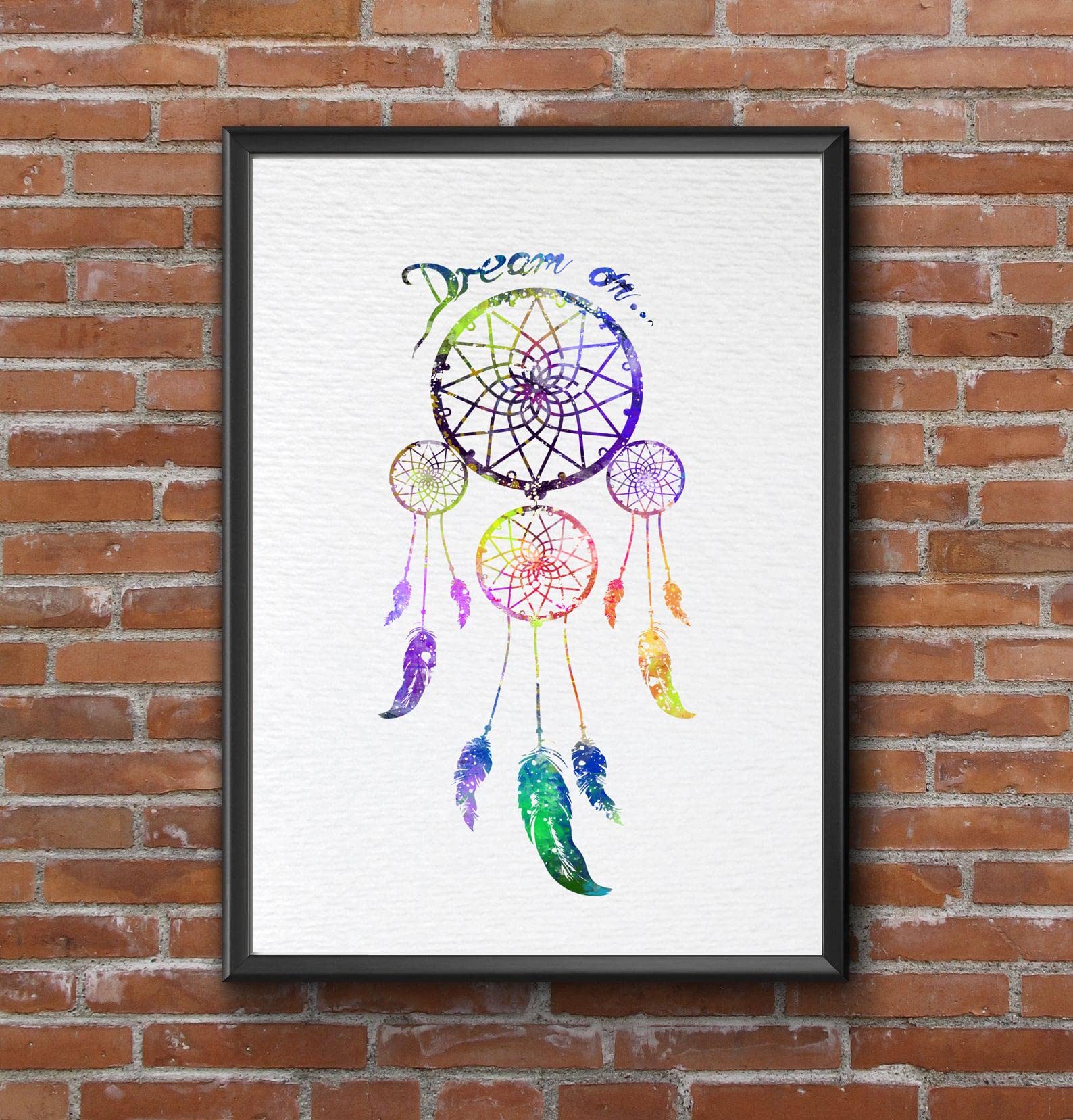 Dignovel Studios 8X10 Unframed Dreamcatcher Watercolor Art Print Poster Wall Hanging N285