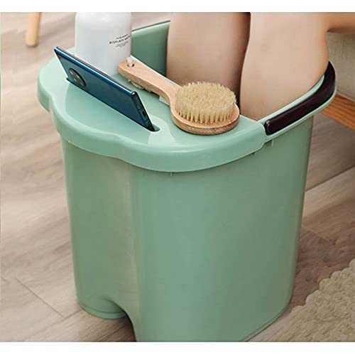 Generic Foot Spa and Massager Bucket, Plastic Foot Tub Massage Bucket Foot Soaking Bath Tub Soaking Feet Suitable for Home Spa Pedicure (XL, GREEN)
