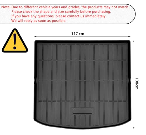 Edge Cargo Liners - All-Weather Tech Rear Trunk Tray Cargo Mats Protector Compatible with 2015-2023 Ford Edge with 5 Seats,Not for Titanium Model,3D Waterproof Durable Odorless TPO Accessories