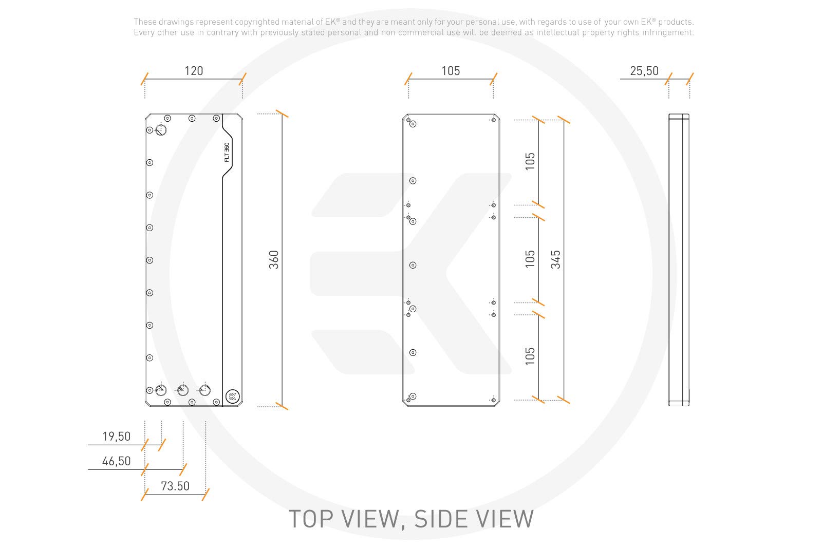 EKWB EK-Quantum Volume FLT 360 Reservoir, Digital RGB, Plexi