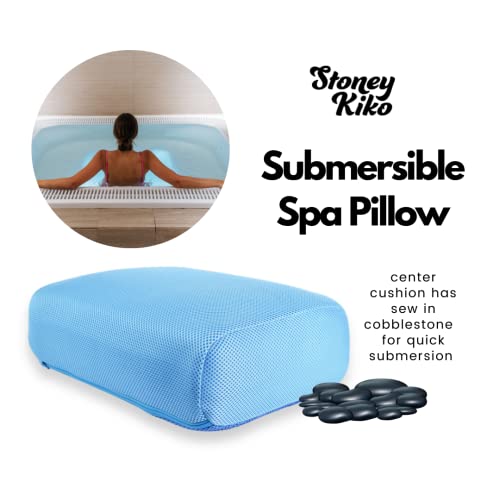 Hot Tub Booster Seat and Jacuzzi Spa Accessory, Indoor and Outdoor Use, Non-Slip Micro Dot Bottom, Fast Drying Pillow, Washable Cover.