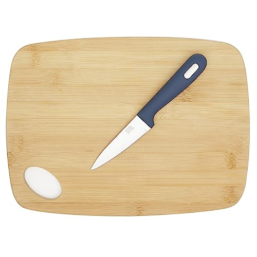 Home Basics Comfortable Grip Stainless Steel Knives, Indigo (3.5 inch. Paring) (MG51646)