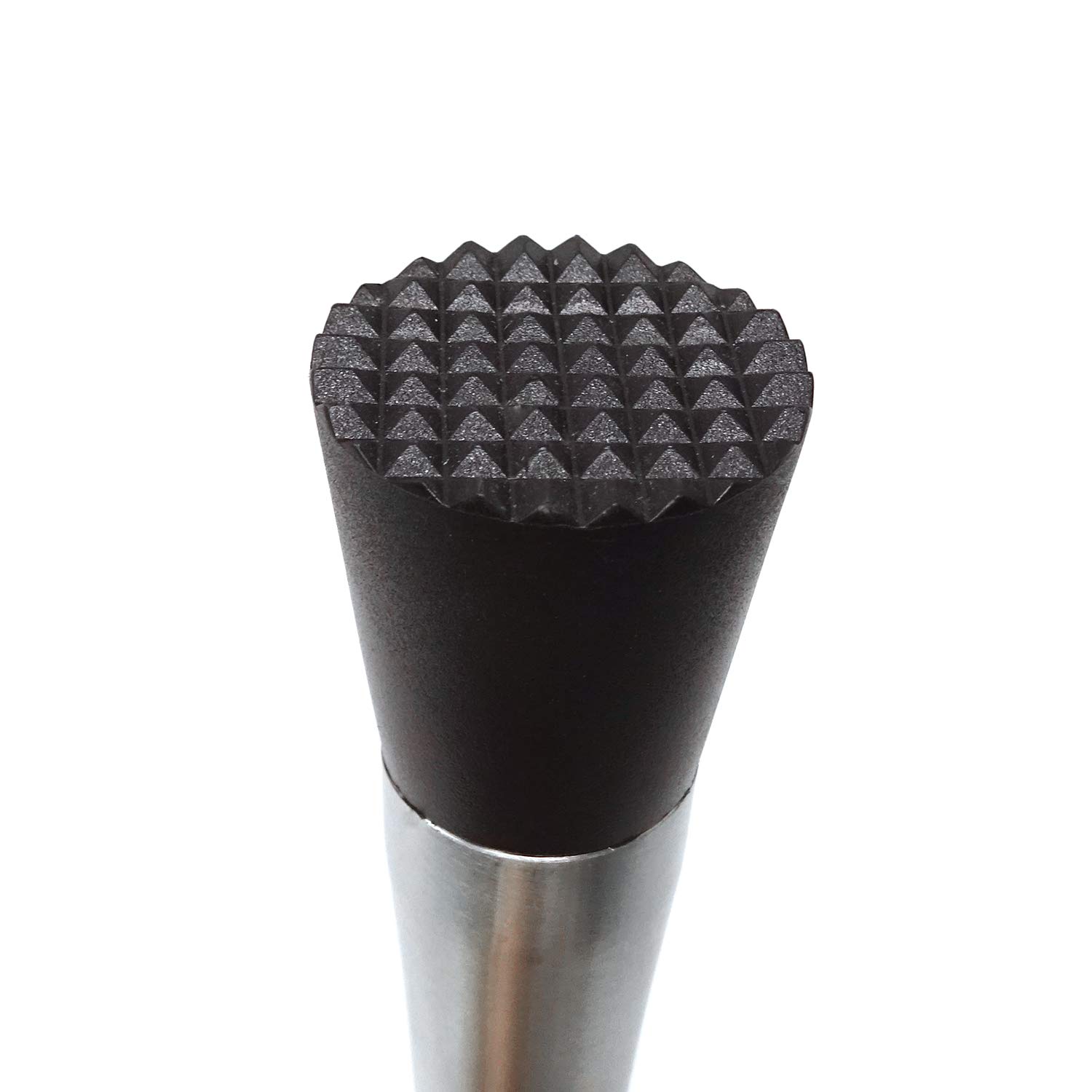 Honbay 1PCS Stainless Steel Cocktail Muddler Drink Muddler Bartender Tool Grooved Nylon Head Pestle for Bartending (8inch)