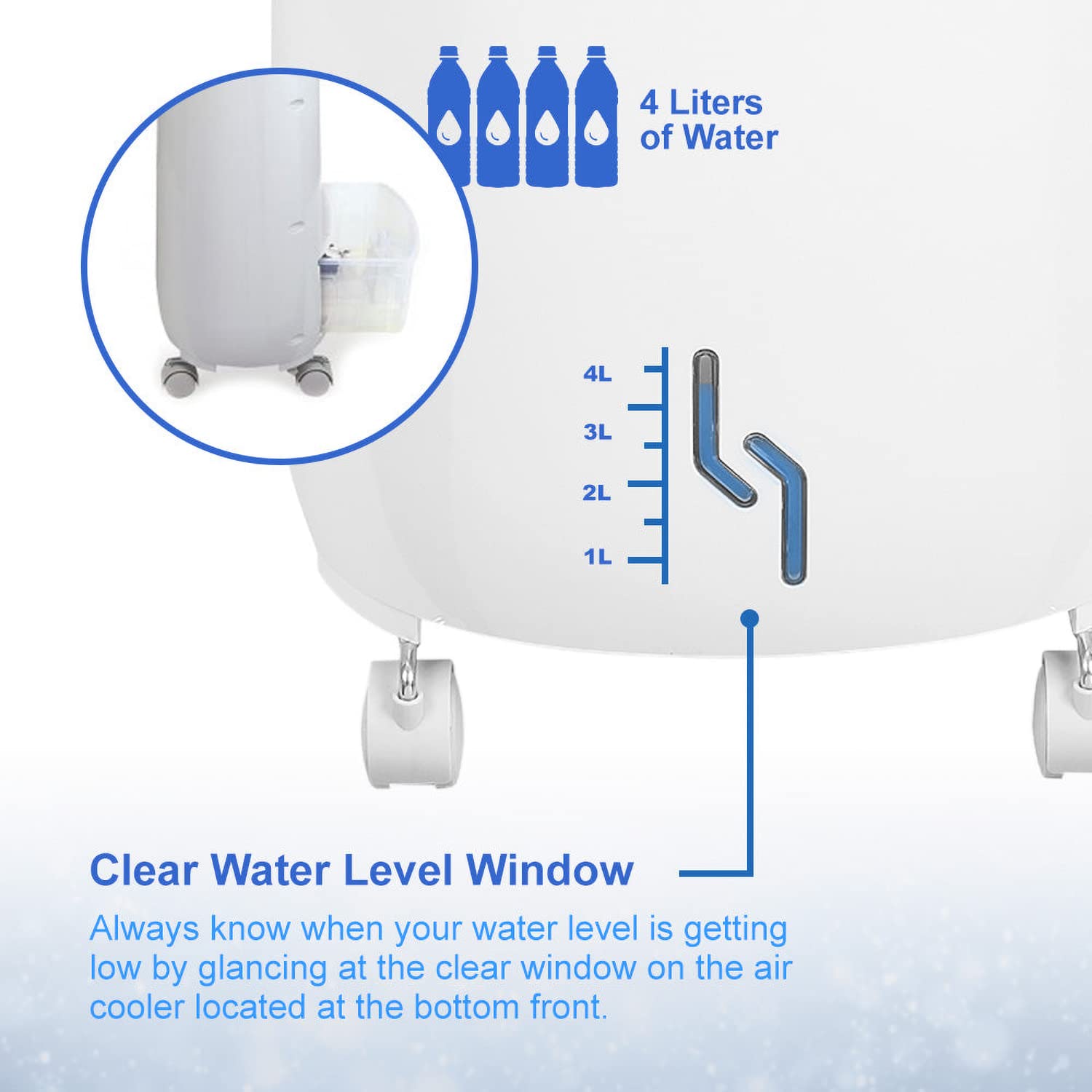 Evaporative Portable Air Cooling Bladeless Fan With 3 Speeds, Low Noise, Tower Design, Timer Options And Wireless Remote