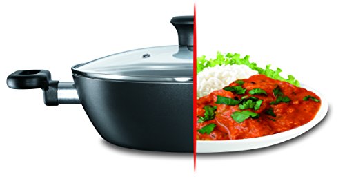 Tefal Non-Stick Kadai Curry Pan Madras Collection, Aluminium, Black, 26 cm
