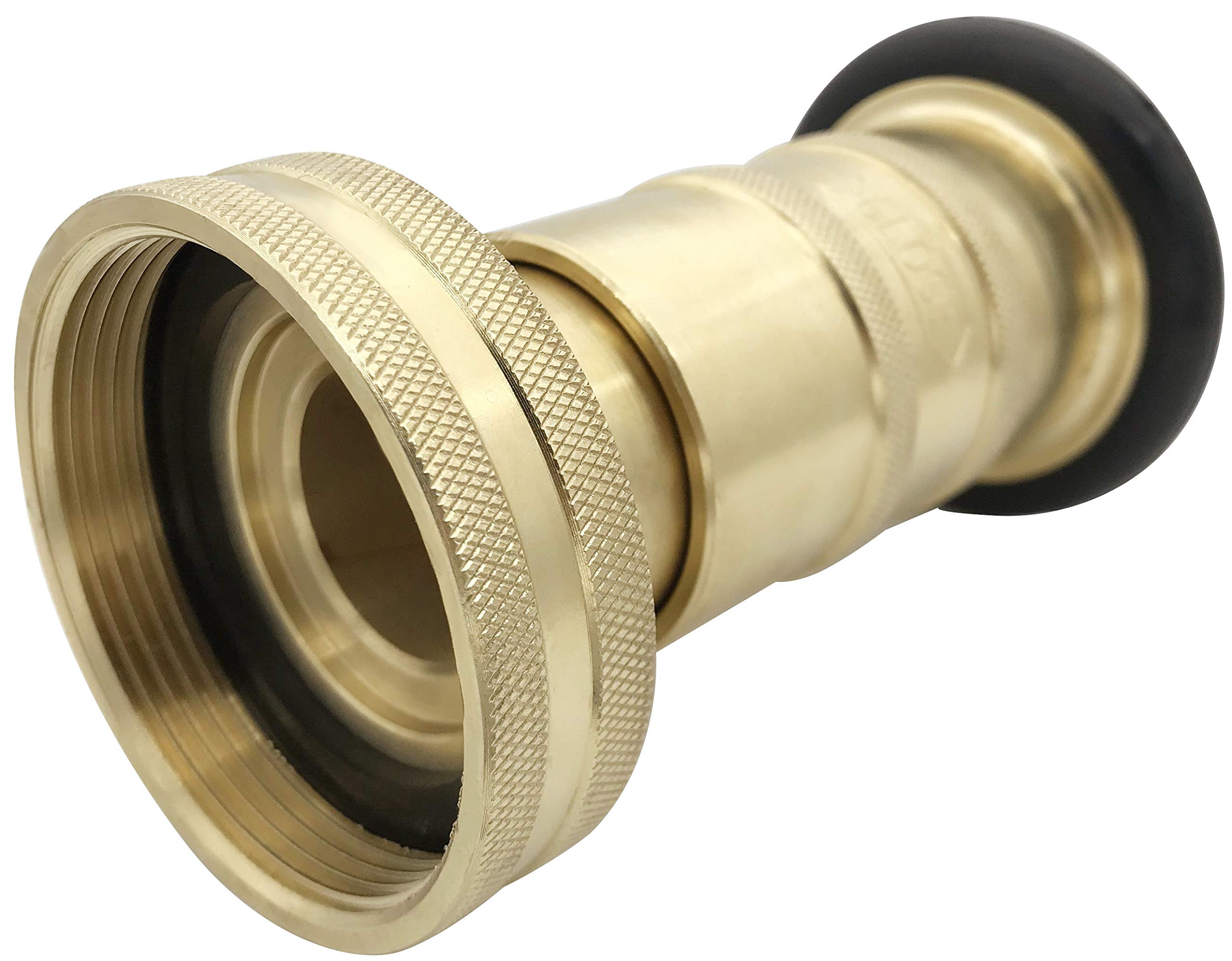 RosyOcean 2 Inch NPSH Fire Hose Nozzle Brass Fire Equipment Industial Heavey Duty Spray Jet Fog Nozzle