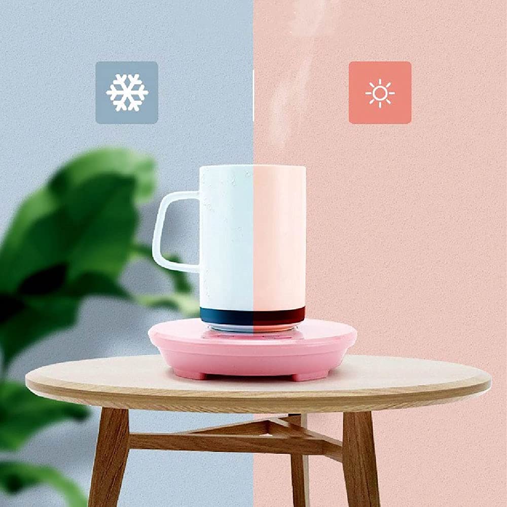 Haguka USB Cup Heater Cooler Plate Cup Warmer and Colder Beverage Mug Mat Office Tea Coffee Heater Pad for Coffee Tea Cola Cans Drinks (Pink)