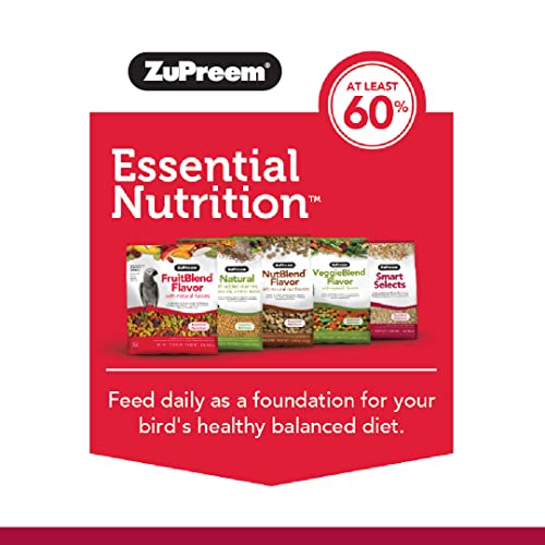 ZuPreem Smart Selects Bird Food for Medium Birds, 2.5 lb - Everyday Feeding for Cockatiels, Quakers, Lovebirds, Small Conures