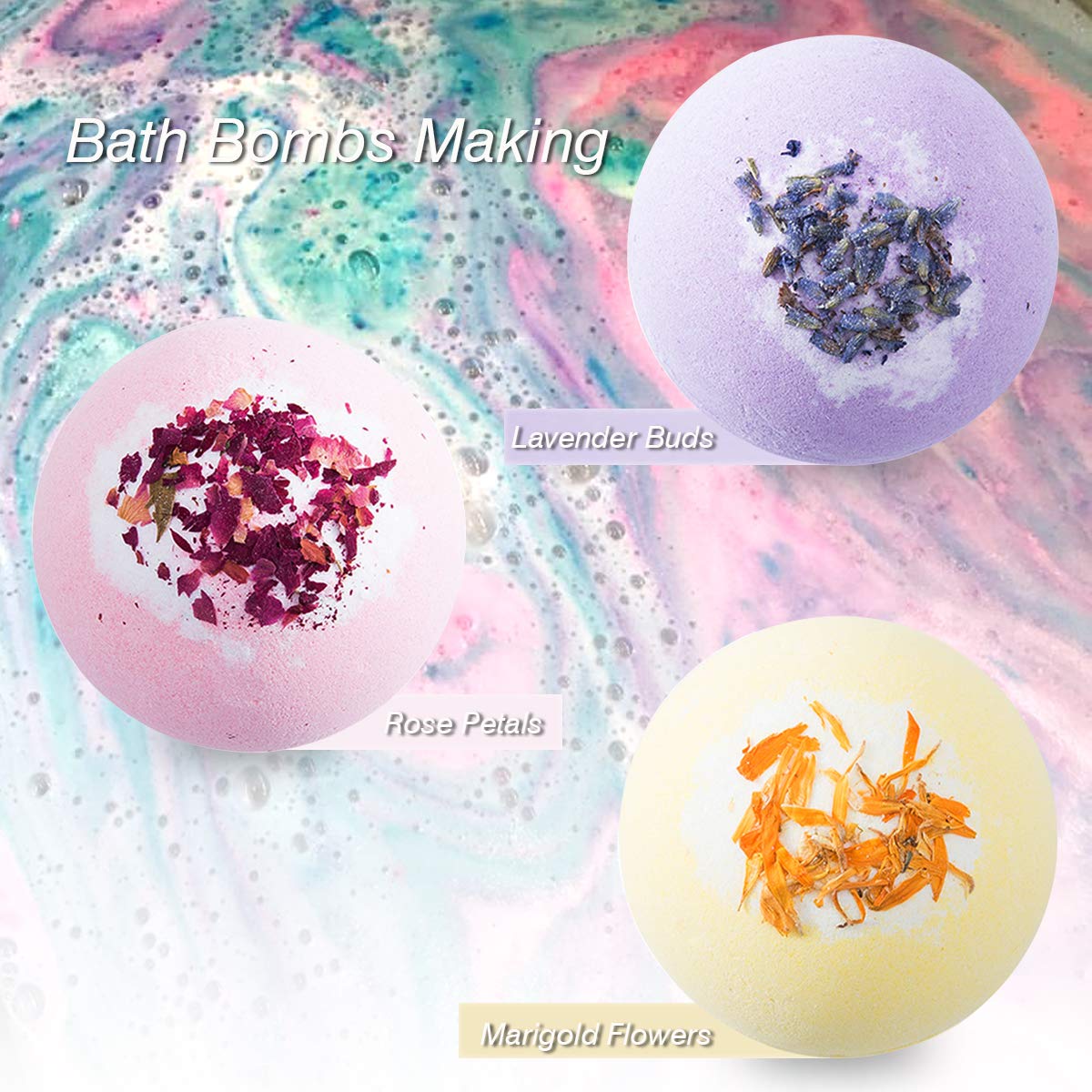 Dried Flowers, 12 Pack Natural Dried Flower Herbs Kit for Bath, Bomb, Soap, Resin, Candle Making, Include Rose Petals, Rosebuds, Lavender, Jasmine Flowers, Lily, Lemon Slice and More