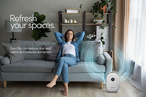 Eva-Dry Air Dehumidifier for Home – Portable Dehumidifier for Small & Medium Spaces Up to 2,500 Cubic Ft. – Quiet Dehumidifier for Basements, RVs, Bathrooms, Laundry Rooms, Campers, Bedrooms, & More