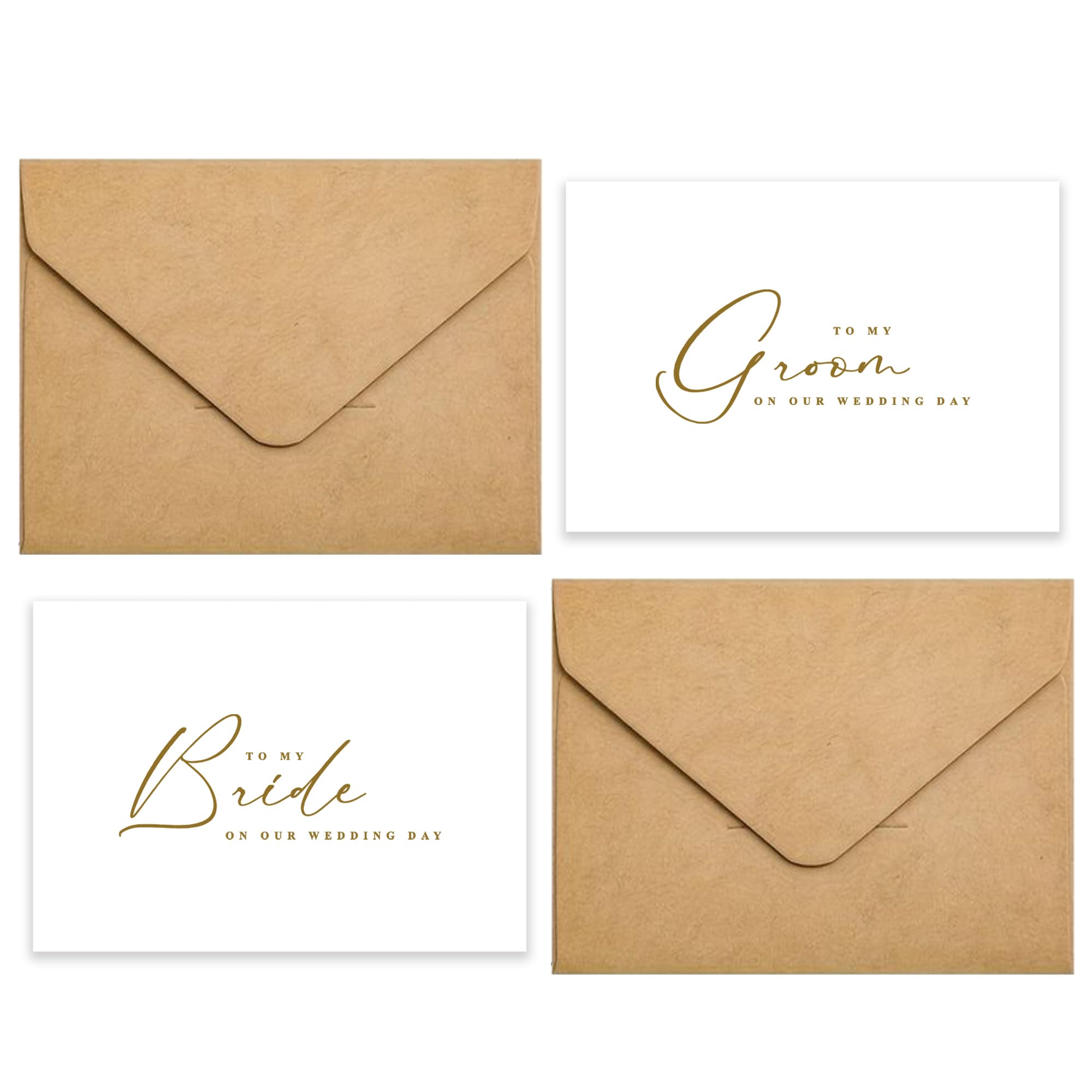 PartyGifts&beyond 2 Pcs To My Groom and To My Bride On Our Wedding Day Card Couples Wedding Cards for Bride and Groom Gifts(GB)