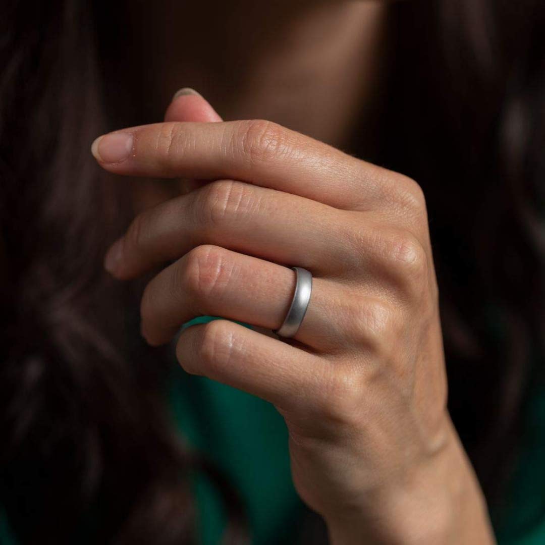 Enso Rings Thin Elements Silicone Ring Infused with Precious Elements β Stackable Wedding Engagement Band β 4.3mm Wide, 1.75mm Thick (Rose Gold, 6)