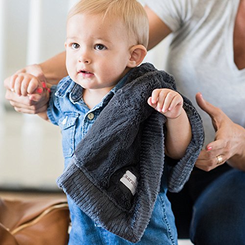 SARANONI Security Blankets for Babies Super Soft Boutique Quality Lush Luxury Baby Blanket (Small, Charcoal)