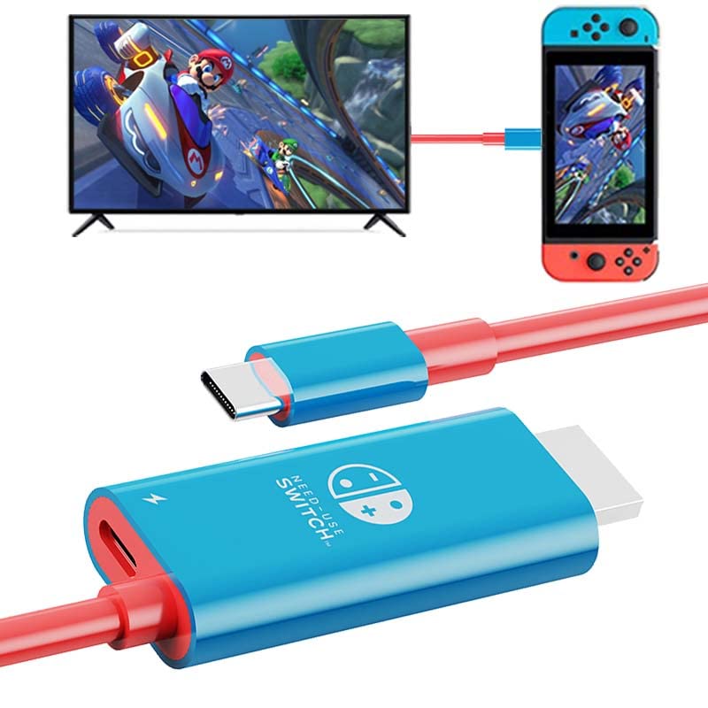 EhYoo Portable Switch Dock USB Type C to HDMI Conversion Cable for TV Docking Mode Compatible with Nintendo Switch, Steam Deck, Samsung Dex Station S21/S20/Note20/TabS7 4K for Travel