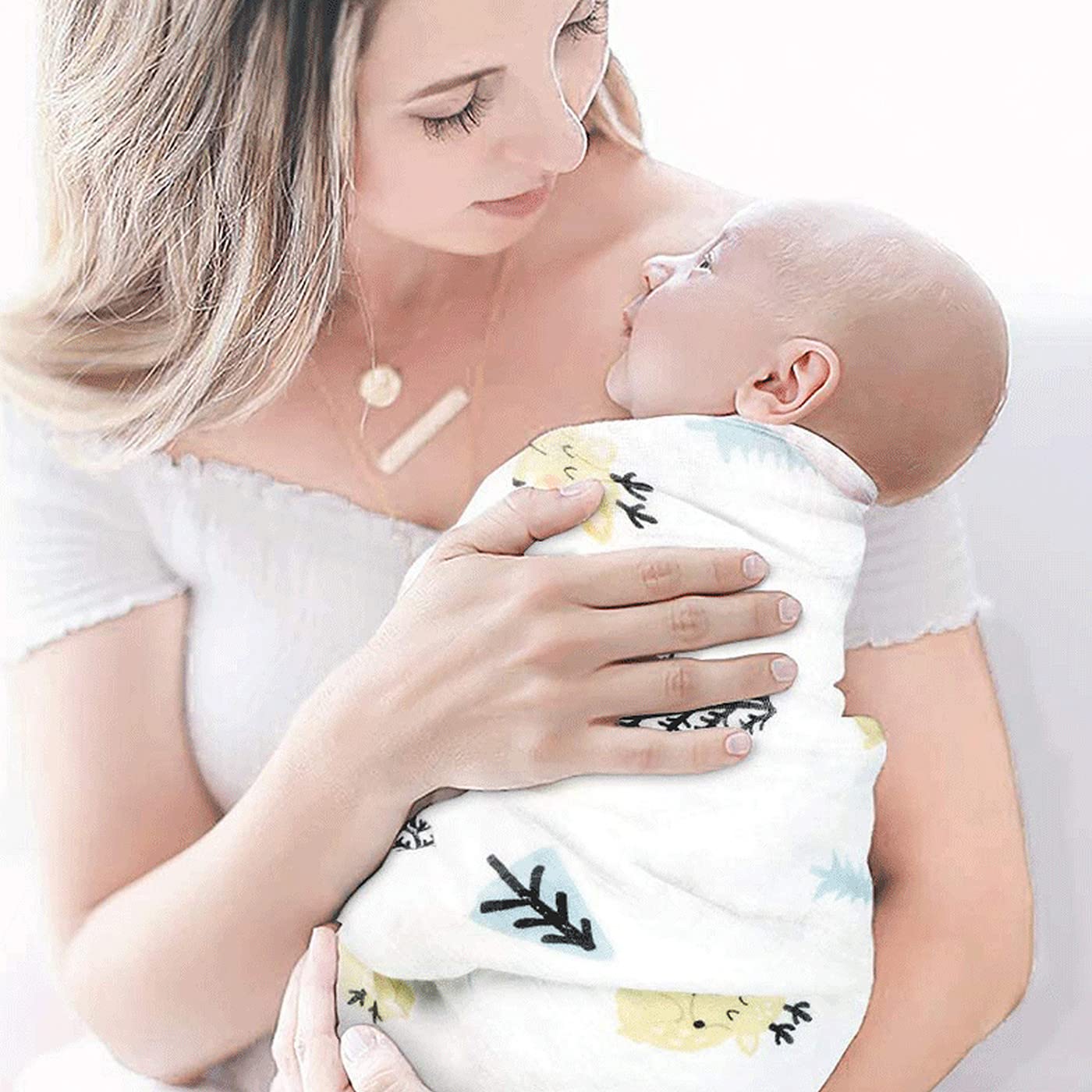 ZIGJOY Swaddle Blanket Cotton Knit Baby Wrap 3-6 Months, 0.5 Tog Newborn Wearable Swaddle Sleep Sacks,Adjustable 2 Pack Infant Sleep Sack for Baby Boy Girl(Star and Fawn)