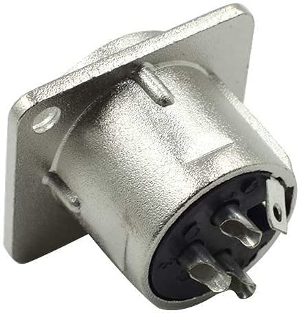 GDQLCNXB XLR Male Jack 3 Pin Panel Mount Jacks,Silver Metal Housing XLR-M Socket Audio Speaker Microphone Connector 8Pcs.