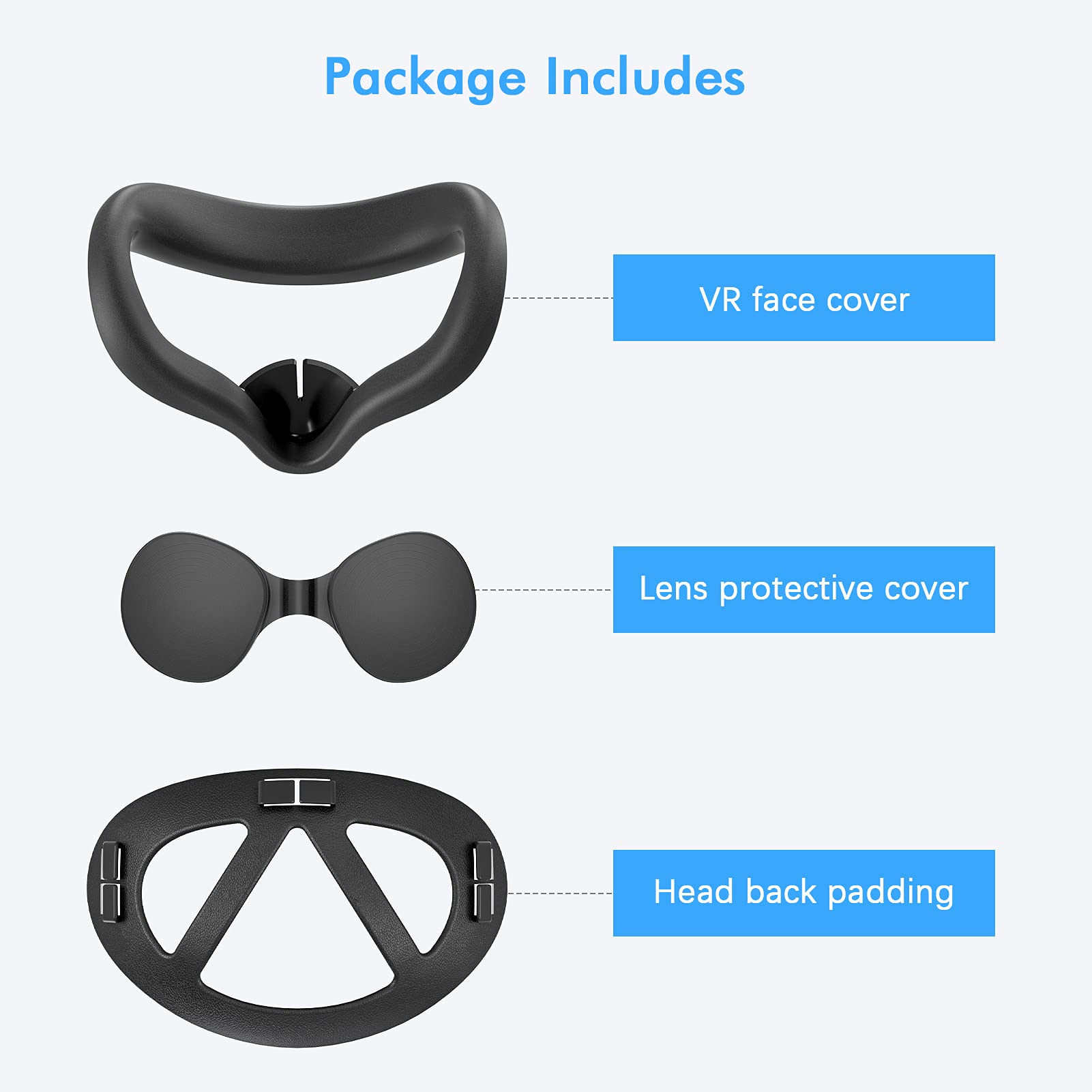 EWalos Silicone Head Back Padding for Oculus Quest 2, Upgraded VR Elite Strap Replacement Accessories, Effective Reduce Head Pressure & Refuse Headset Slide, Thickened High Strength Design
