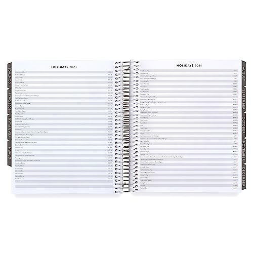 Erin Condren 7" x 9" Platinum Coiled Focused Teacher Lesson Planner (July 2023 - June 2024) - Mustard Mosaic Vegan Leather Cover - 80 Lb. Thick Mohawk Paper, 12 Month Calendar
