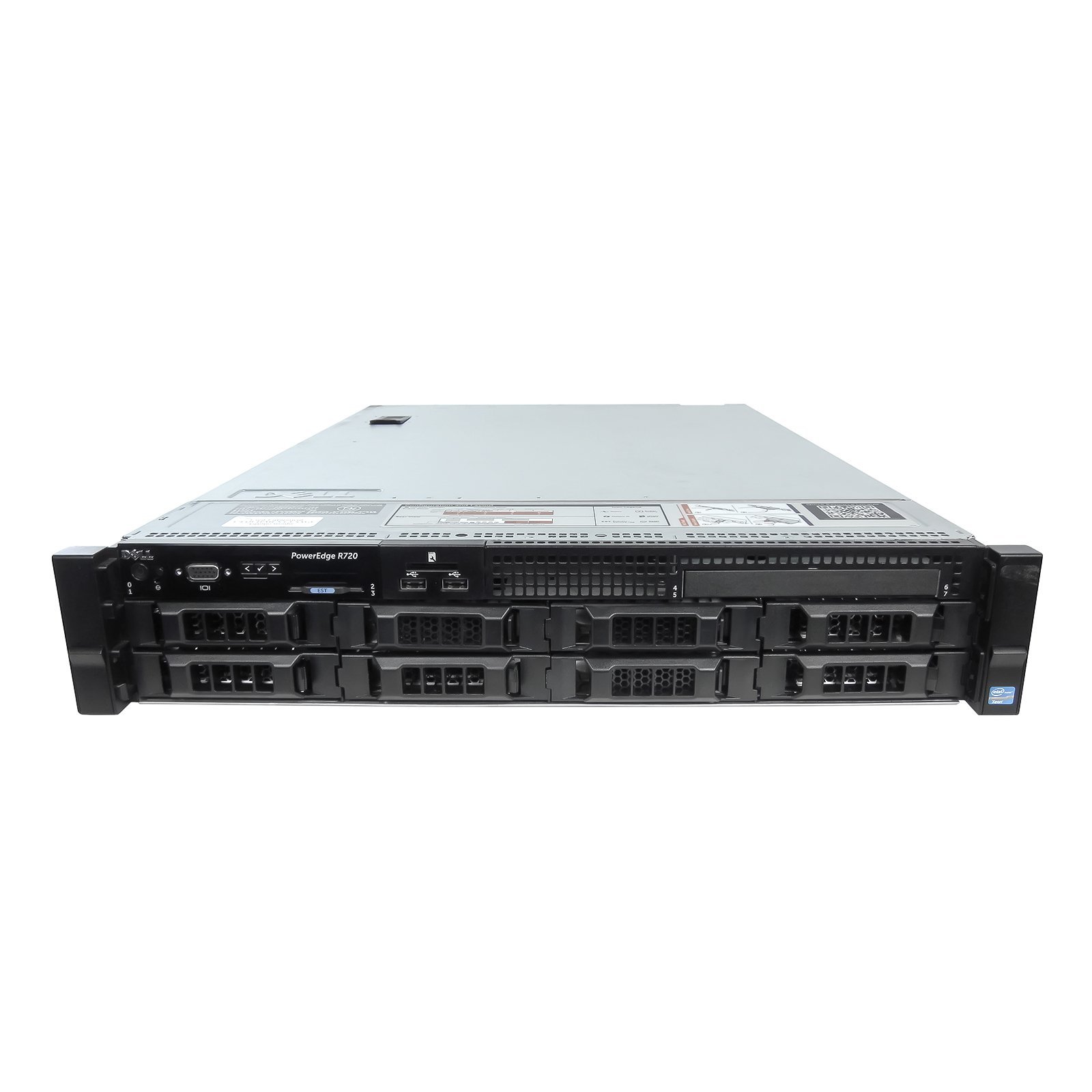 DELL PowerEdge R720 2U RackMount 64-bit Server 2×Six-Core E5-2630v2 Xeon 2.6GHz CPUs + 128GB PC3-12800 ECC RAM + 16×500GB SATA 2.5" SFF HDD, PERC RAID, 4×1GbE NIC, 2×Pwr Spply, iDRAC7, NO OS (Renewed)