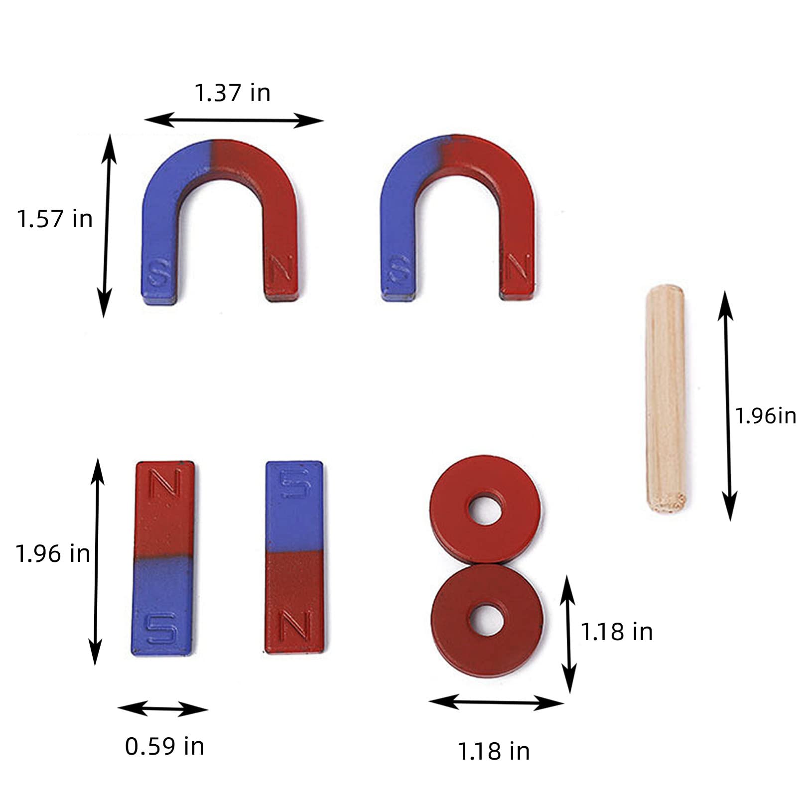 Labs Kids Magnet Kit for Teaching Physics Science Experiment Educational Magnet Set for School Classroom Including Bar/Ring/Horseshoe Magnets