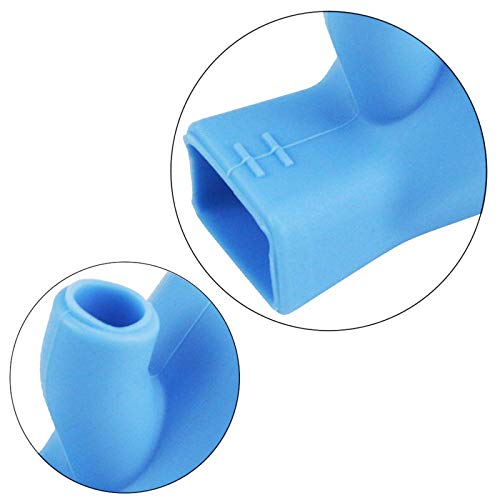 HO BEAR 2Pcs Silicone Faucet Extender Food-Grade Water Spout Cover Tooth Brushing Gargle Hand Washing Extender for Home Bathroom Kitchen Sink 2 Blue, 7x2.5cm