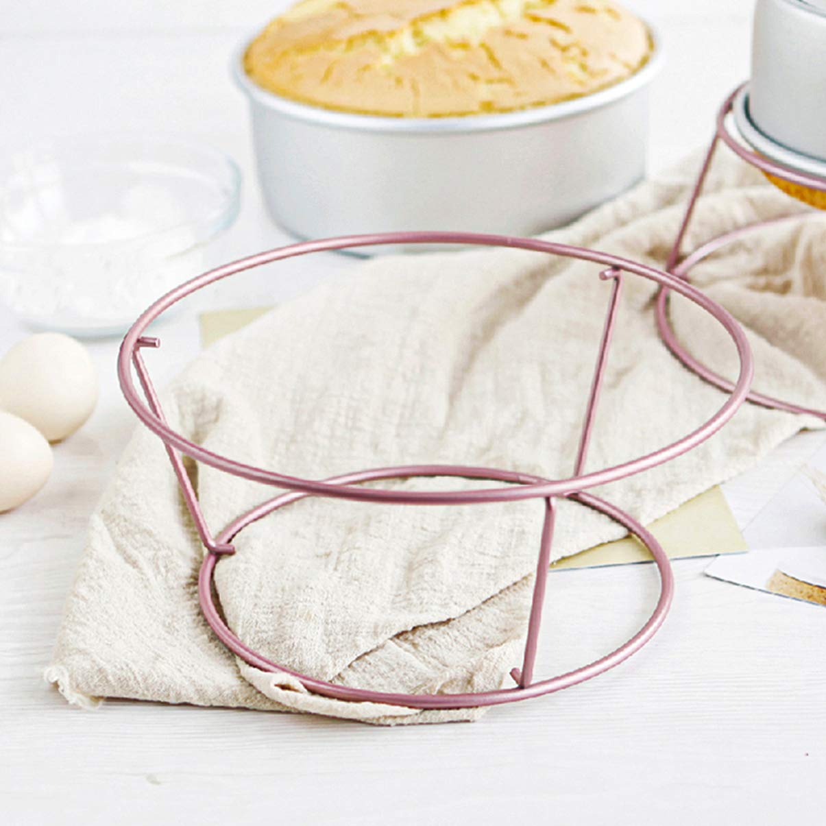 Hemoton Bread Cooling Rack Cooling Rack Round Mega Cooling Rack Roasting Rack Baking Cooling Rack Cake Mold Rack Pastry Rack Rose Gold Cake Stand Cake Holder Large Stainless Steel Chiffon