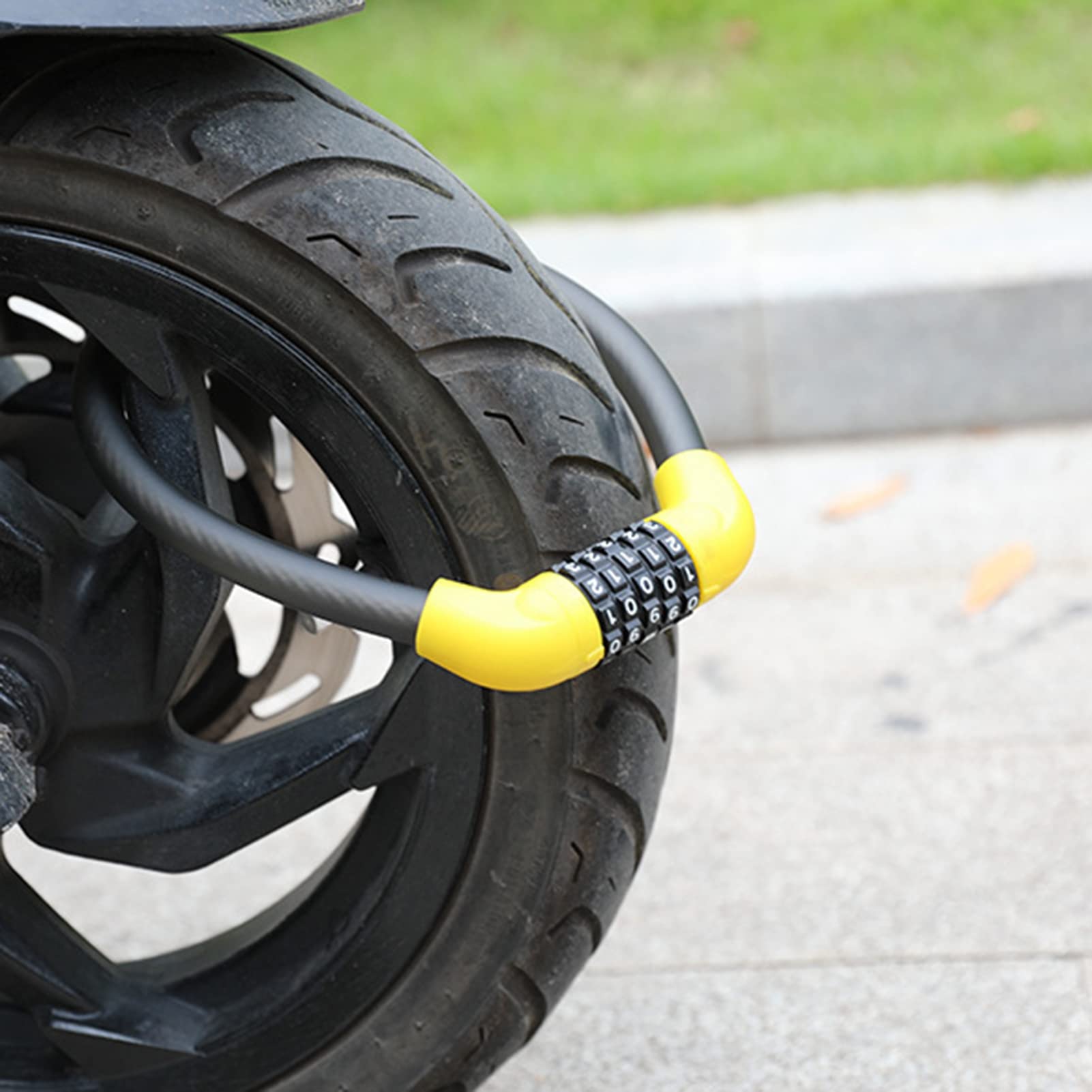 Floralby Security Bike Lock Rust-Proof Combination Portable Bike Lock Useful Yellow