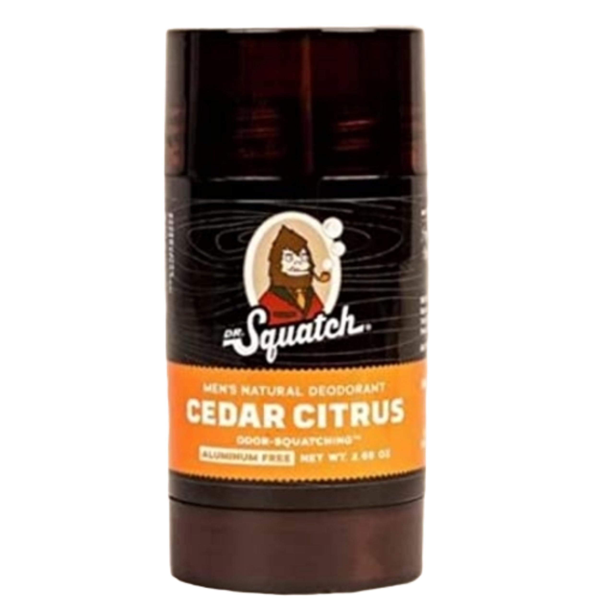 Dr. Squatch Natural Deodorant for Men – Odor-Squatching Men's Deodorant Aluminum Free - Cedar Citrus 2.65 oz (1 Pack)