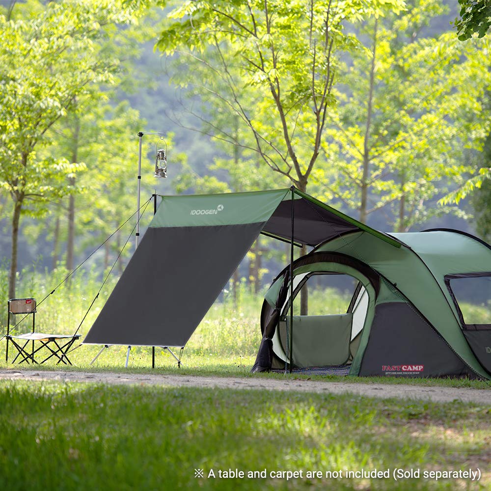 FASTCAMP OperaSuite 4-Person pop up Tent for Picnic&Camping Tent,2 Windows,Privacy Wall, (Green + Attachable Extensions)