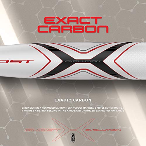 EASTON Ghost X Evolution -10 (2 3/4") USSSA Senior League Baseball Bat | 32 inch / 22 oz | 2019 | 2 Piece Composite | CXN Evolution | EXACT Carbon | FLEX Barrel | Speed End Cap | Lizard Skin Grip