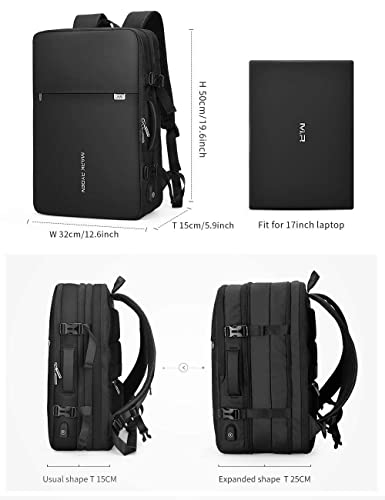 MARK RYDEN 23/40L Carry on Travel Backpack Fits 17.3'' Laptop&Slim Crossbody Bag Fits 7.9'' iPad