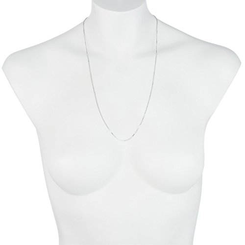 Floreo 10k White Gold 0.7mm Adjustable Box Chain Necklace, 22”