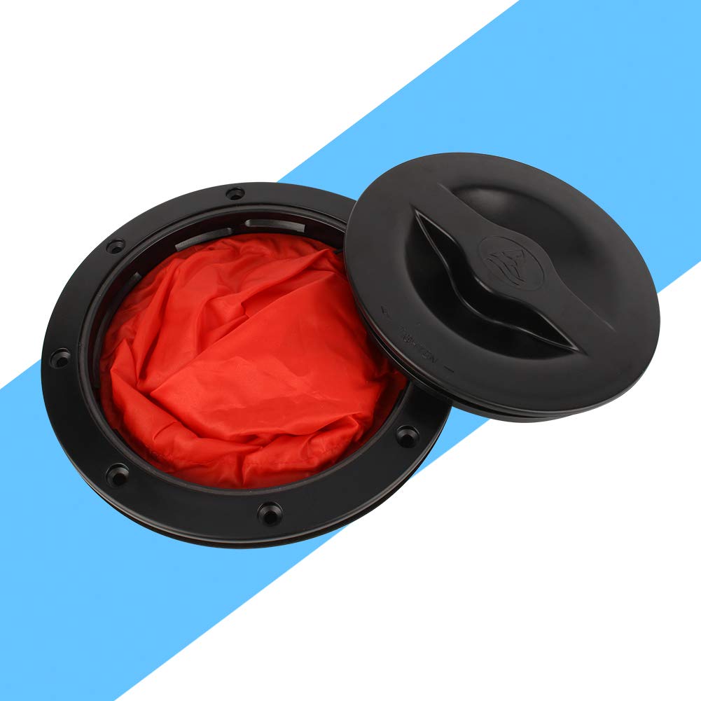 Dilwe Kayak Boat Cover Deck Hatch with Hole Threaded Lid for Kayak Boat Kit Contain Red Pocket