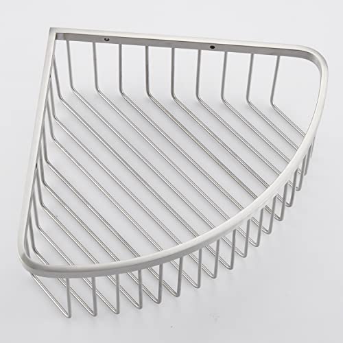 Segistan Bathroom Corner Shower Caddy Organizer, SUS304 Stainless Steel Heavy Duty Rust-Proof Bathroom Shelf Organizer Shampoo Holder, Wall Mounted Storage Rack for Bathroom Kitchen, Brushed Nickel