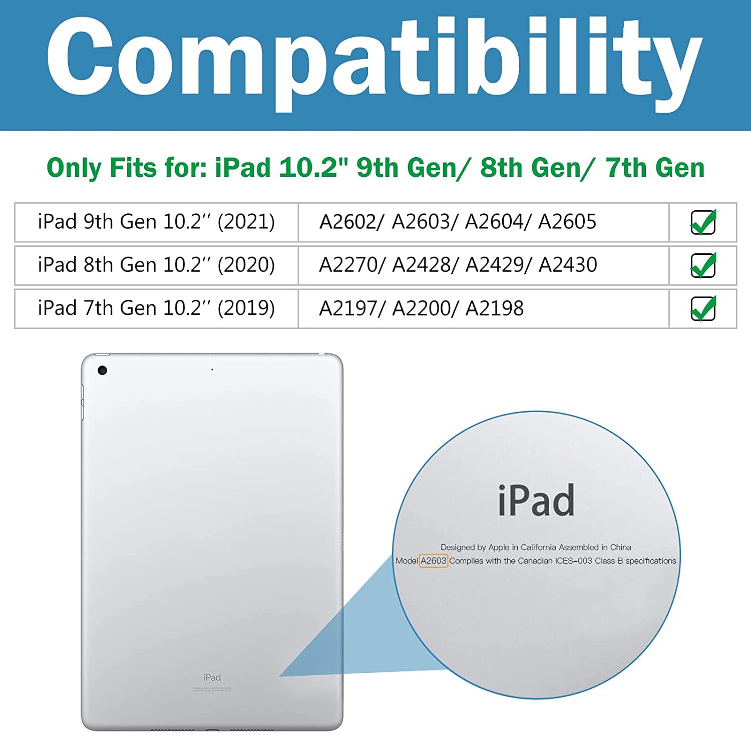 E NET-CASE Case for iPad 9th/8th/7th Generation 10.2 Inch with Pencil Holder, Multi Angle Magnetic Auto Sleep/Wake Cover for iPad 10.2 inch 2021/2020/2019 Model (Black)