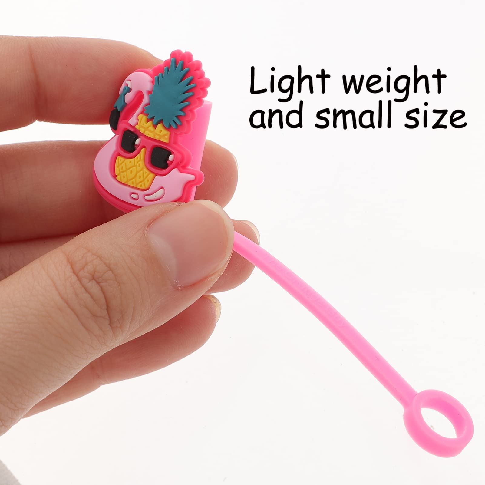 GLEAVI 8pcs Straw Tips Cover Flamingo Shape Straw Toppers Straw Plugs Silicone Straw Tips Caps for Resuable Straws Protector Decoration