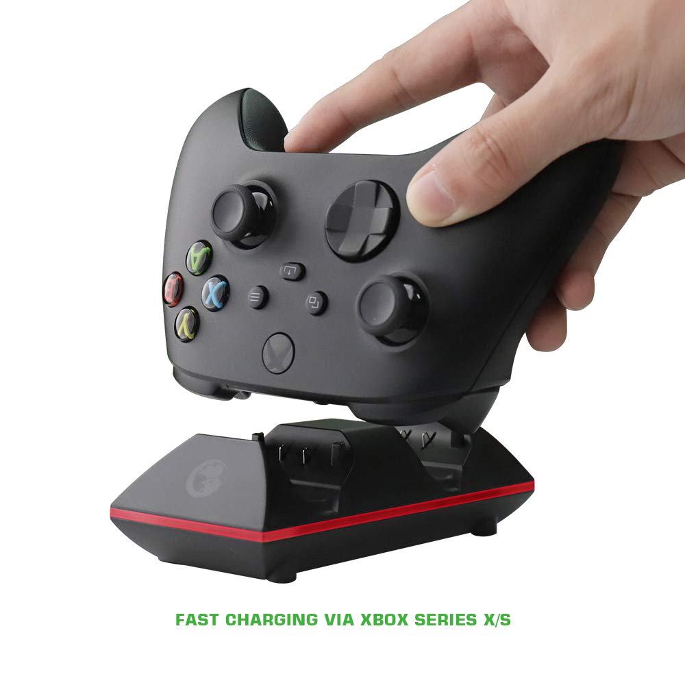 GameSir Dual Charging Dock Charger Station for Xbox Series X/S Controller, Controller Charger with 2 X 600mAh Rechargeable Battery-Black