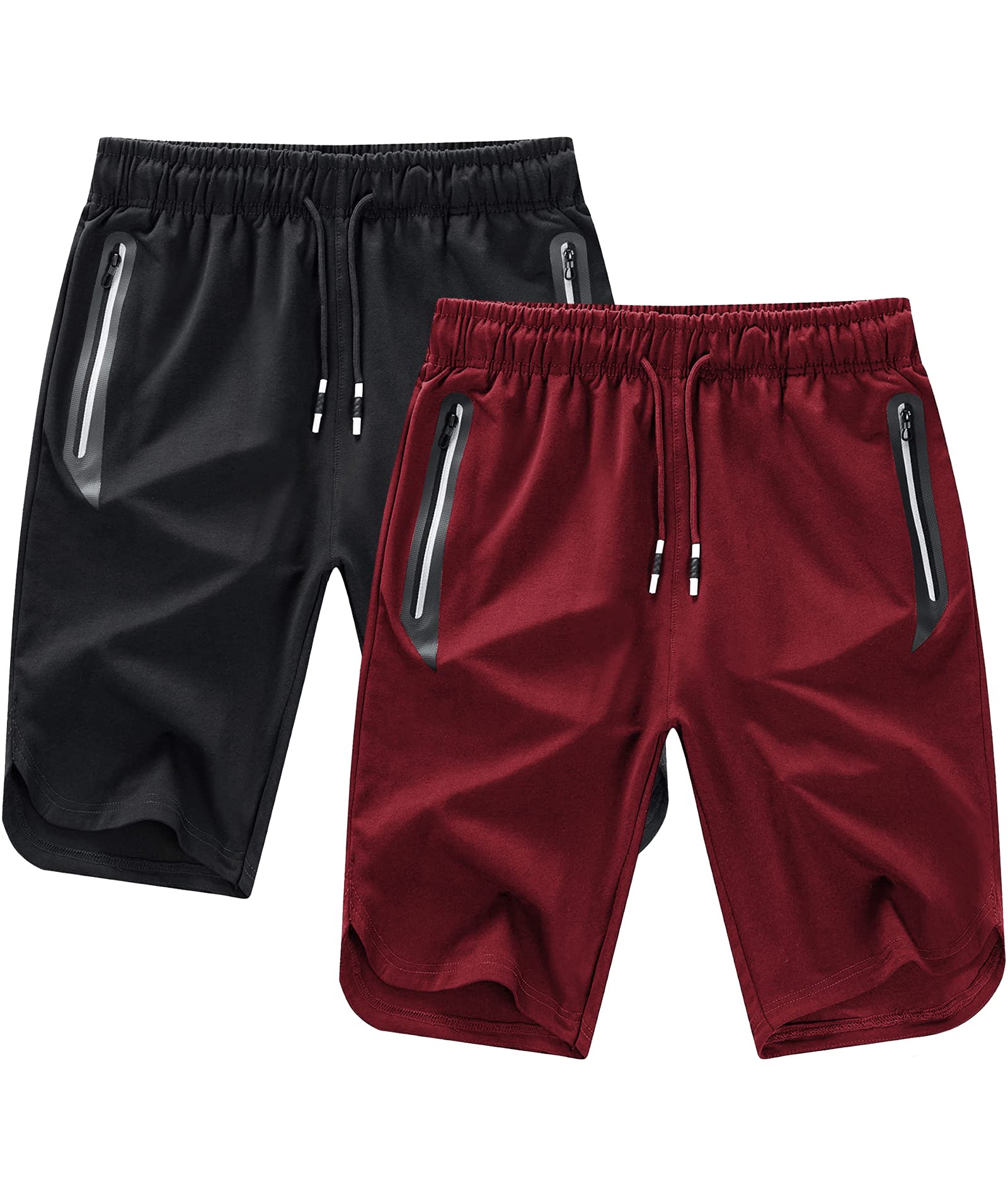 GEEK LIGHTING Men's 2 Pack Casual Shorts Elastic Waist Comfy Workout Shorts Drawstring 3X-Large