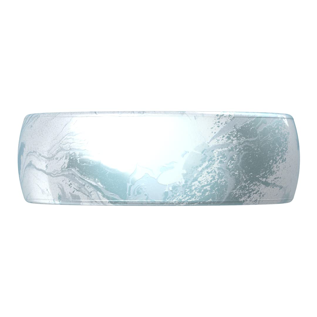 Enso Rings Handcrafted Classic Silicone Ring โ Comfortable and Flexible Design โ 6.6mm Wide, 1.75mm Thick (Ocean Mist, 8)