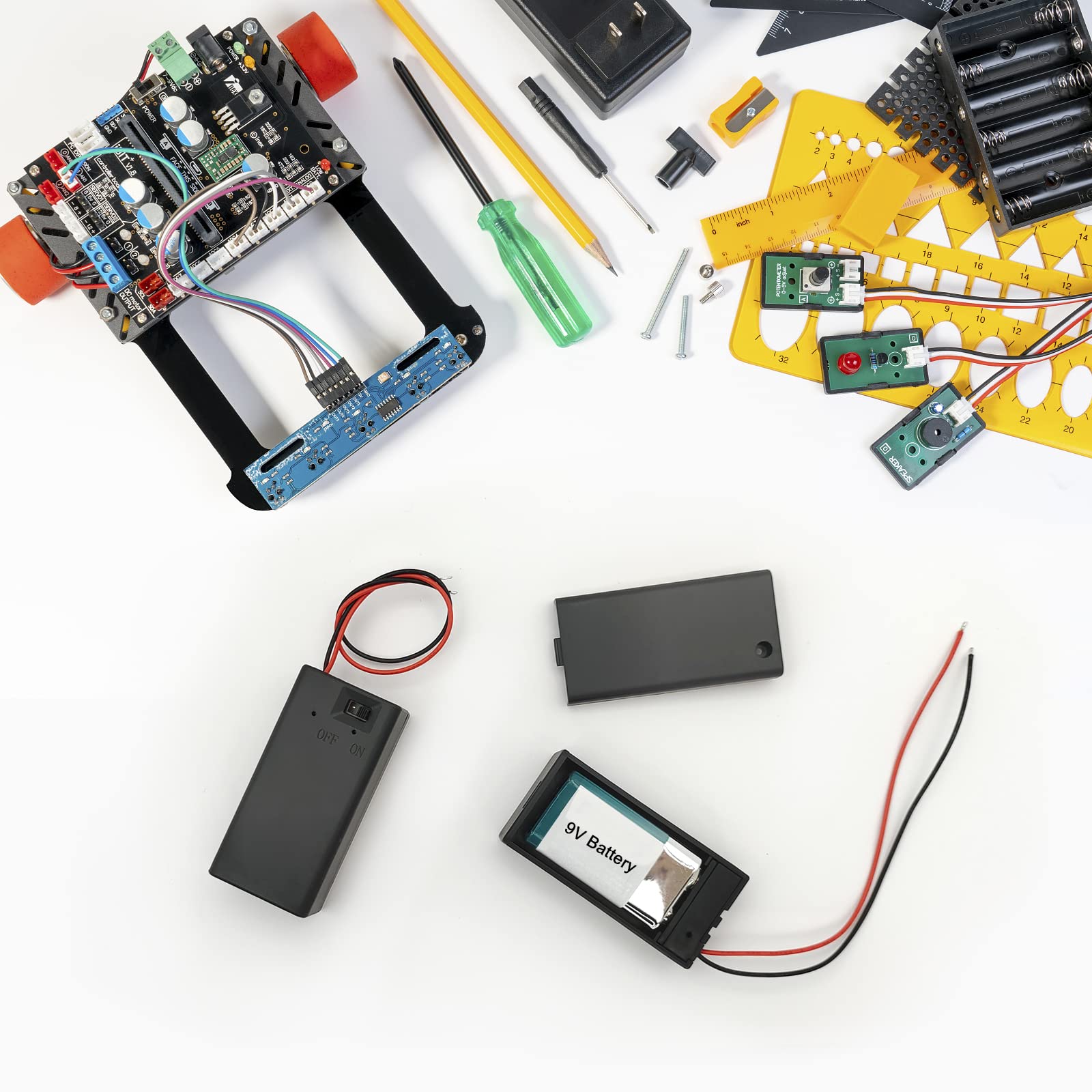 VWEICYY 2PACK 9V Battery Holder,9V Battery Holder with Switch,9 Volt Battery Holder with Leads,Widely Used in Student Experiments,LED Strips or Other Devices with 9V Batteries (2 Pack)