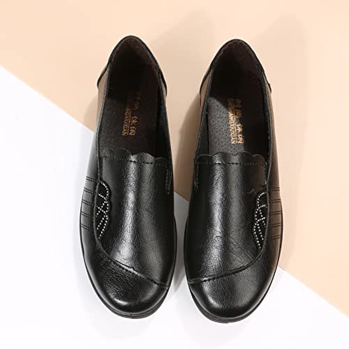 Ladies Fashion Solid Color Leather Rhinestone Flat Sole Comfortable Casual Shoes 10 Rain Boot Black