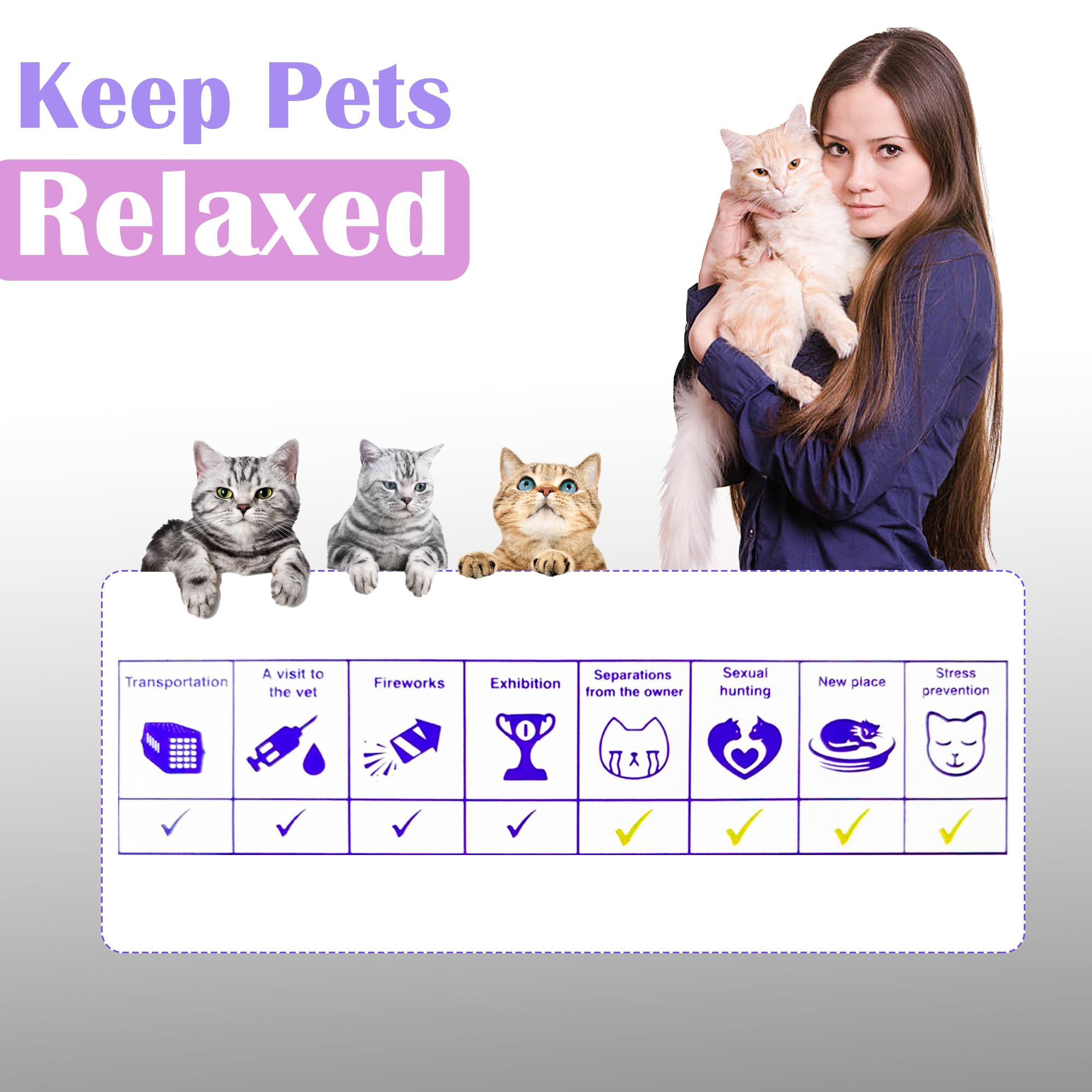 Minasuki 4 Pack Calming Collar for Cats - 60 Days Anxiety and Stress Relief, Relaxing Cat Collar, Adjustable Pheromones Collar for Cats,Natural Soothing for Continuous Calming